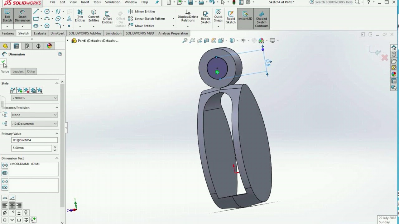 Solidworks-tutorial-Pulley - Exercise 5