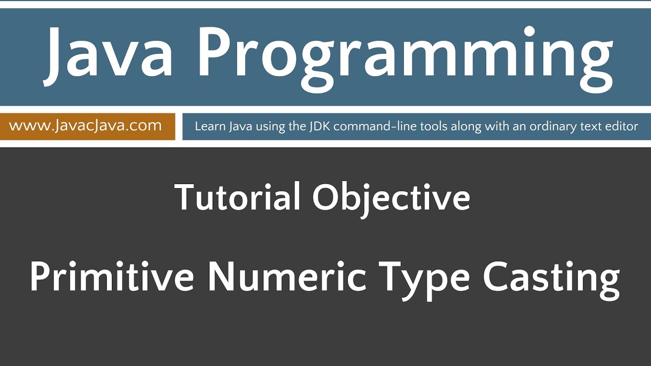Learn Java Programming - Primitive Numeric Type Casting Tutorial
