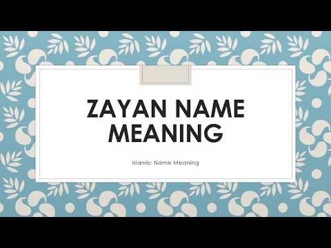 ZAYAN NAME MEANING | ISLAMIC NAME MEANING