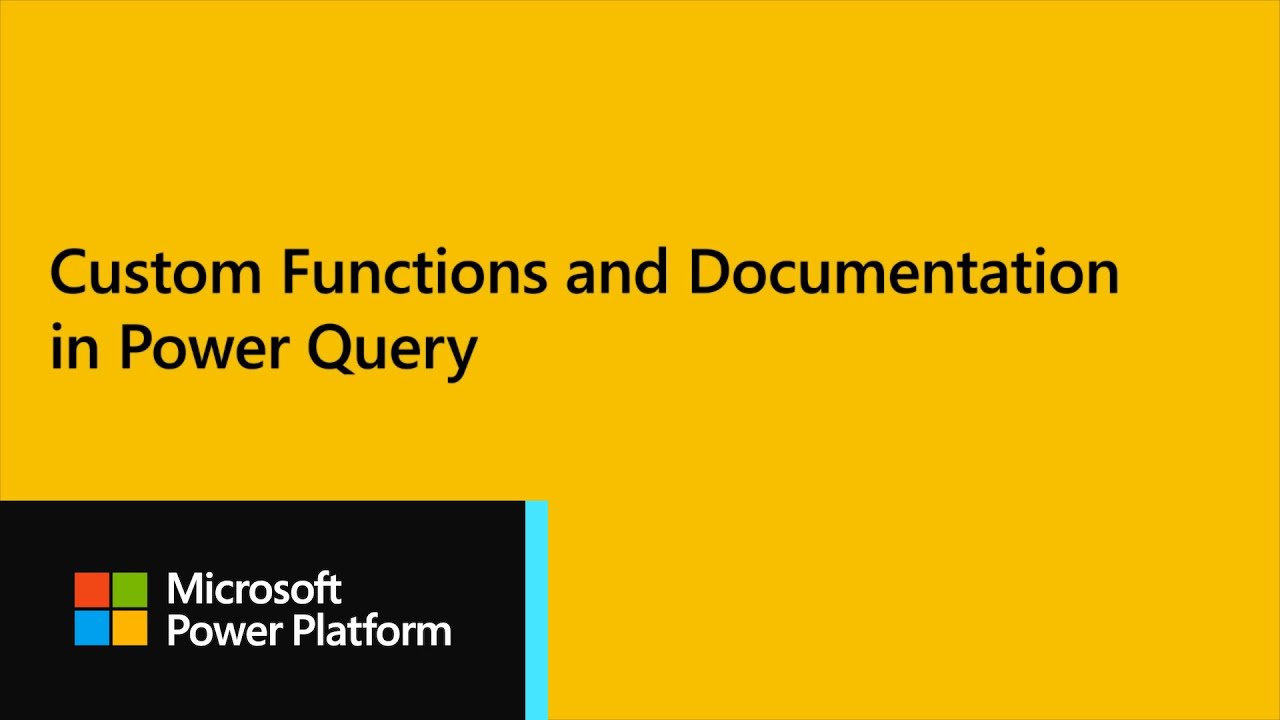 Power BI Dev Camp Session 22 - Custom Functions and Documentation in Power Query with Alex Powers
