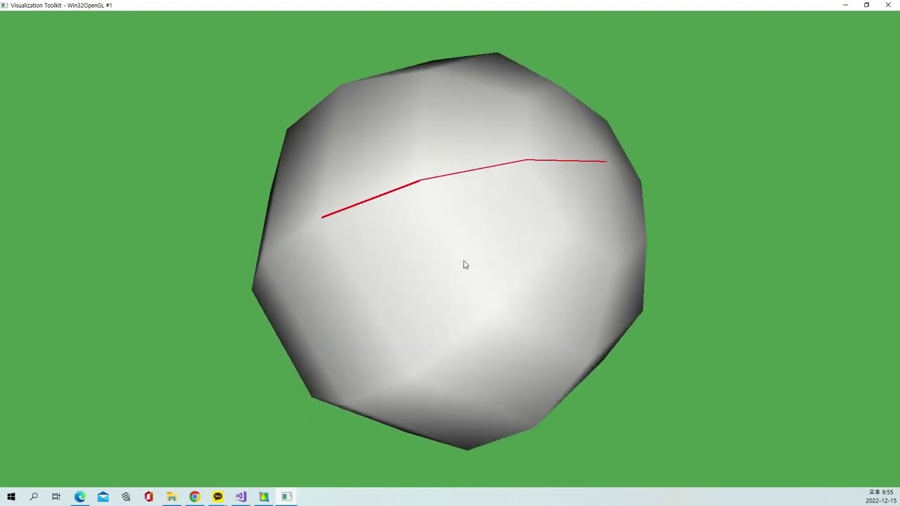 VTK Example - DijkstraGraphGeodesicPath - CSharp