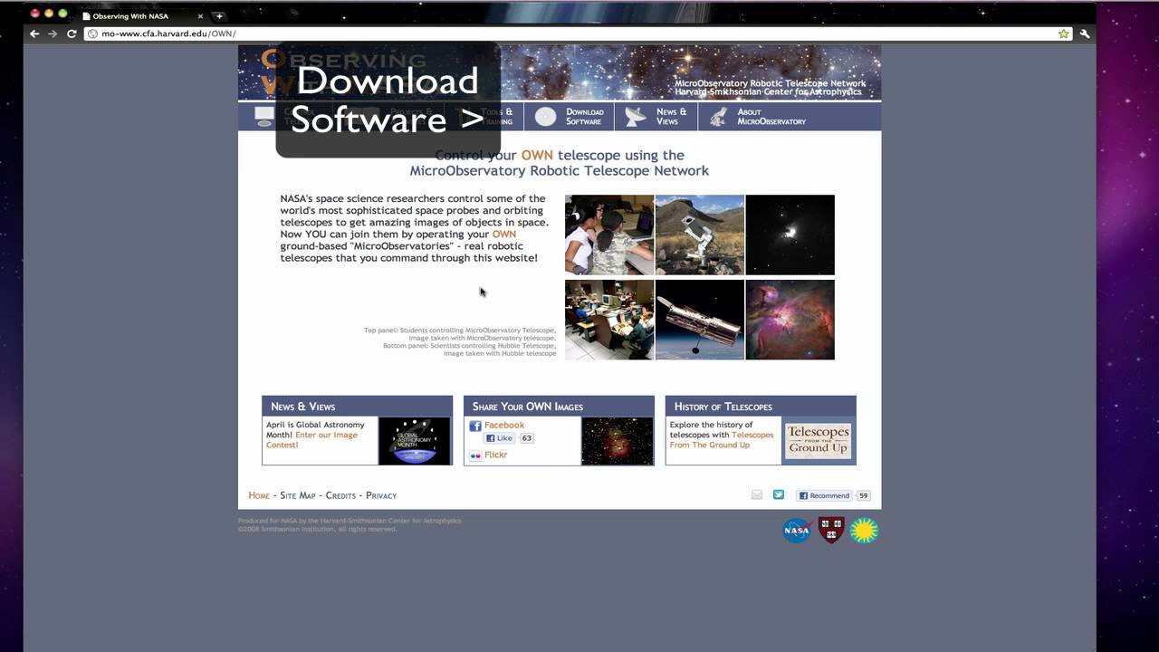 Legacy MicroObservatory Image Tutorials | How to Download for Mac