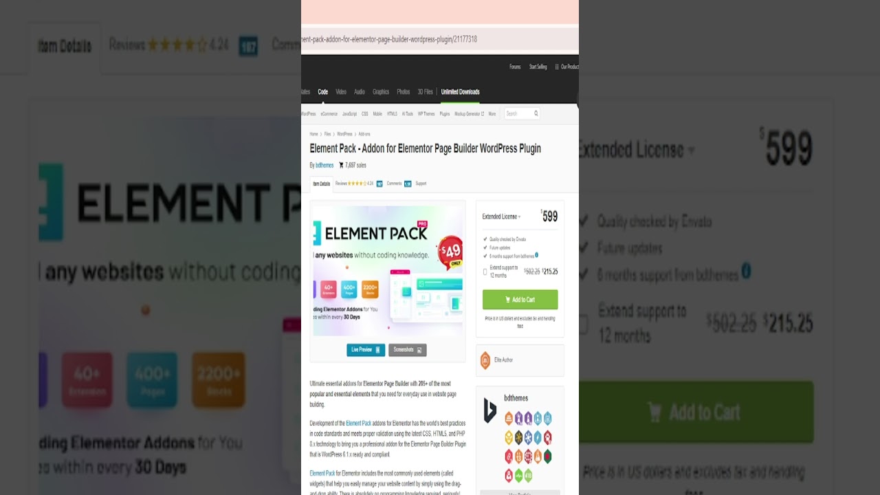 Element Pack v8.1.1- Addon for Elementor Page Builder #mobileapps #affordableplugins #apidevelopment