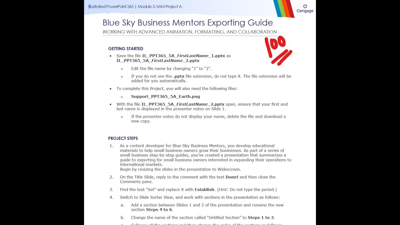 Illustrated PowerPoint 365 | Module 5: SAM Project A