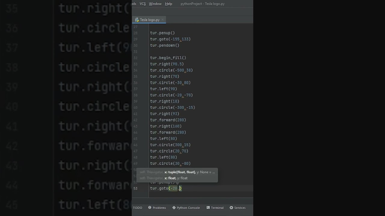 Draw tesla logo in python | turtle | turtle graphics #14 #shorts #python #pythontutorial