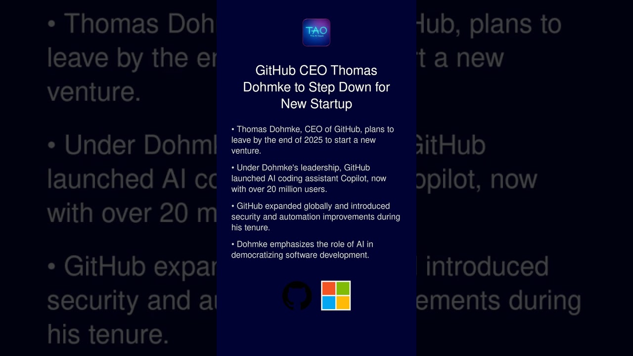 GitHub CEO Thomas Dohmke to Step Down for New Startup