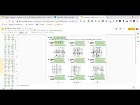 Instructions: Domain and Range Practice