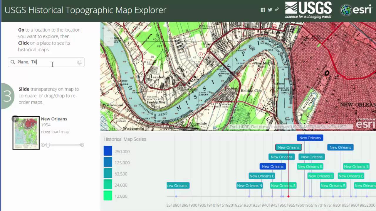 The Historical USGS Topographic Maps Explorer in ArcGIS Online