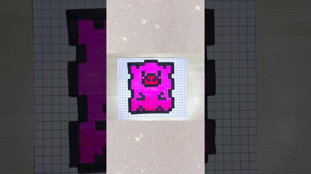 How to draw a cute pig with pixel art🐷🐽#pixelart #pig
