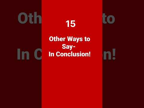 Other ways to say- In conclusion! #advancedenglish #vocabulary #learnenglish #viralenglish #shorts