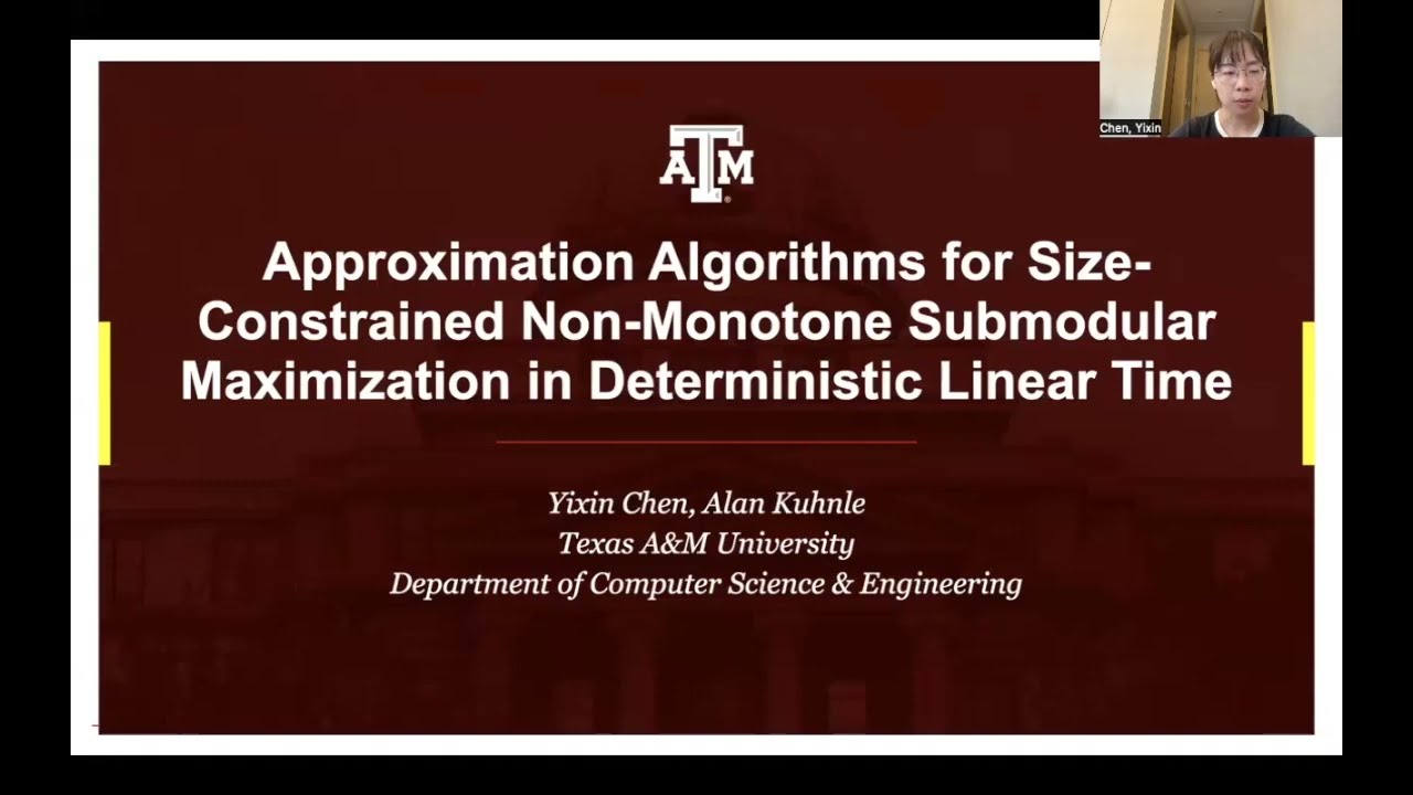 KDD 2023 - Approximation Algorithms for Size-Constrained Non-Monotone Submodular Maximization