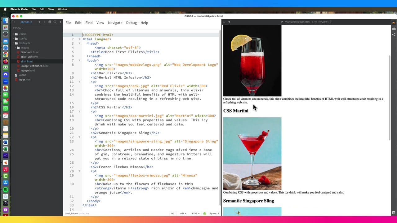 Editing HTML pages with Phoenix Code Editor