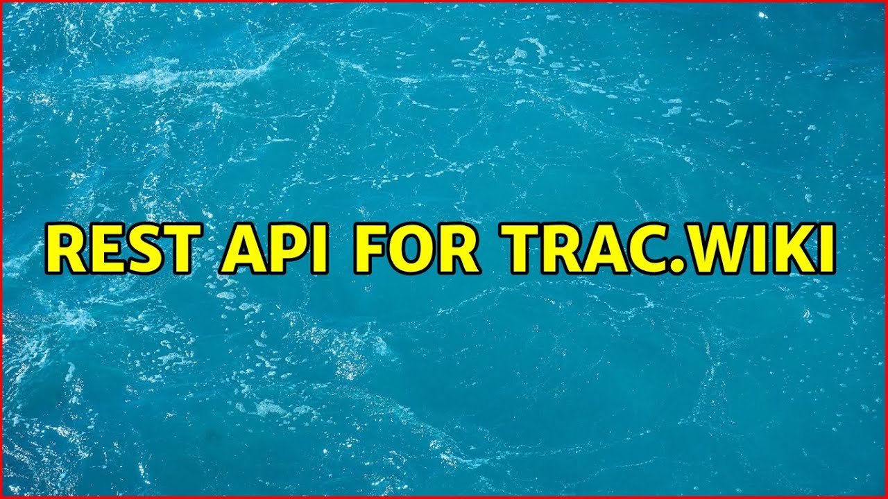 REST API for Trac.Wiki