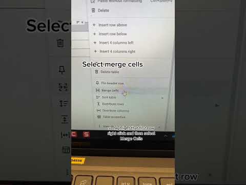 Merge Cells into a Single Row in Google Docs