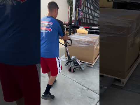 Unloading 26 foot van with very heavy pallets using pallet Jack