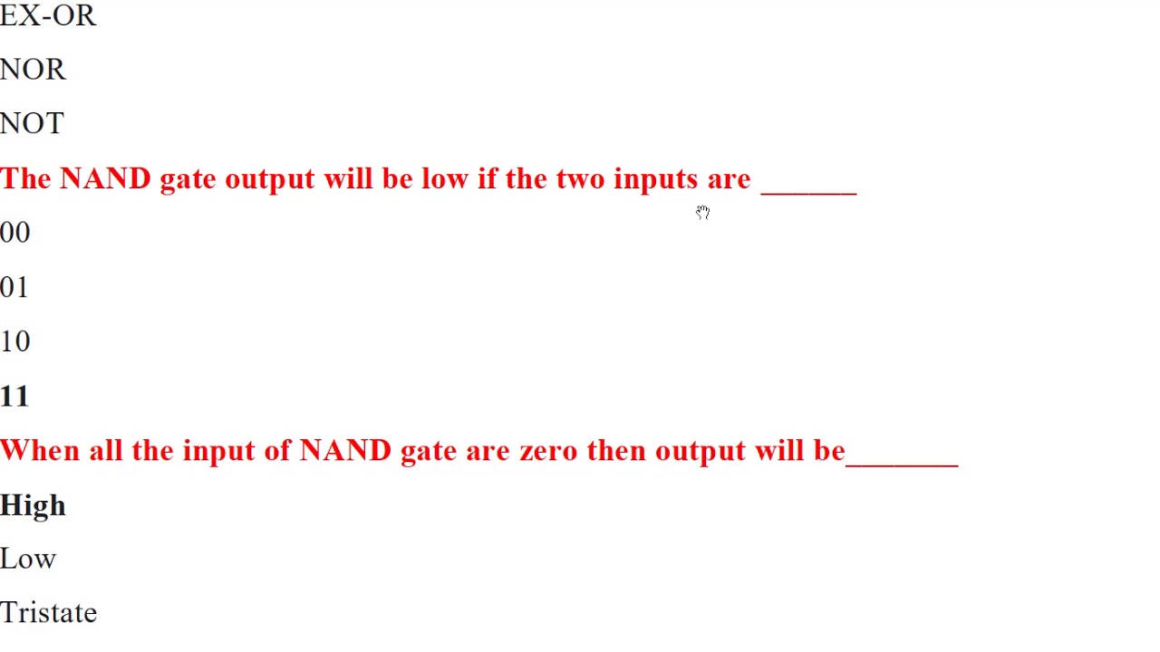 MCQ - Logic Gates
