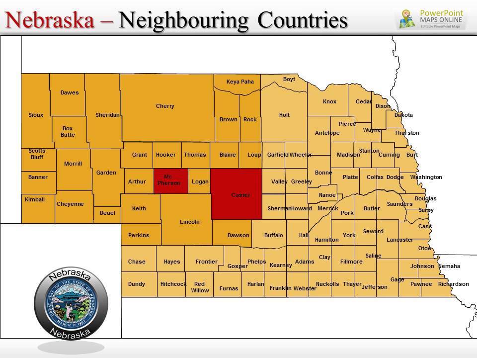 Nebraska Map Exclusive Templates