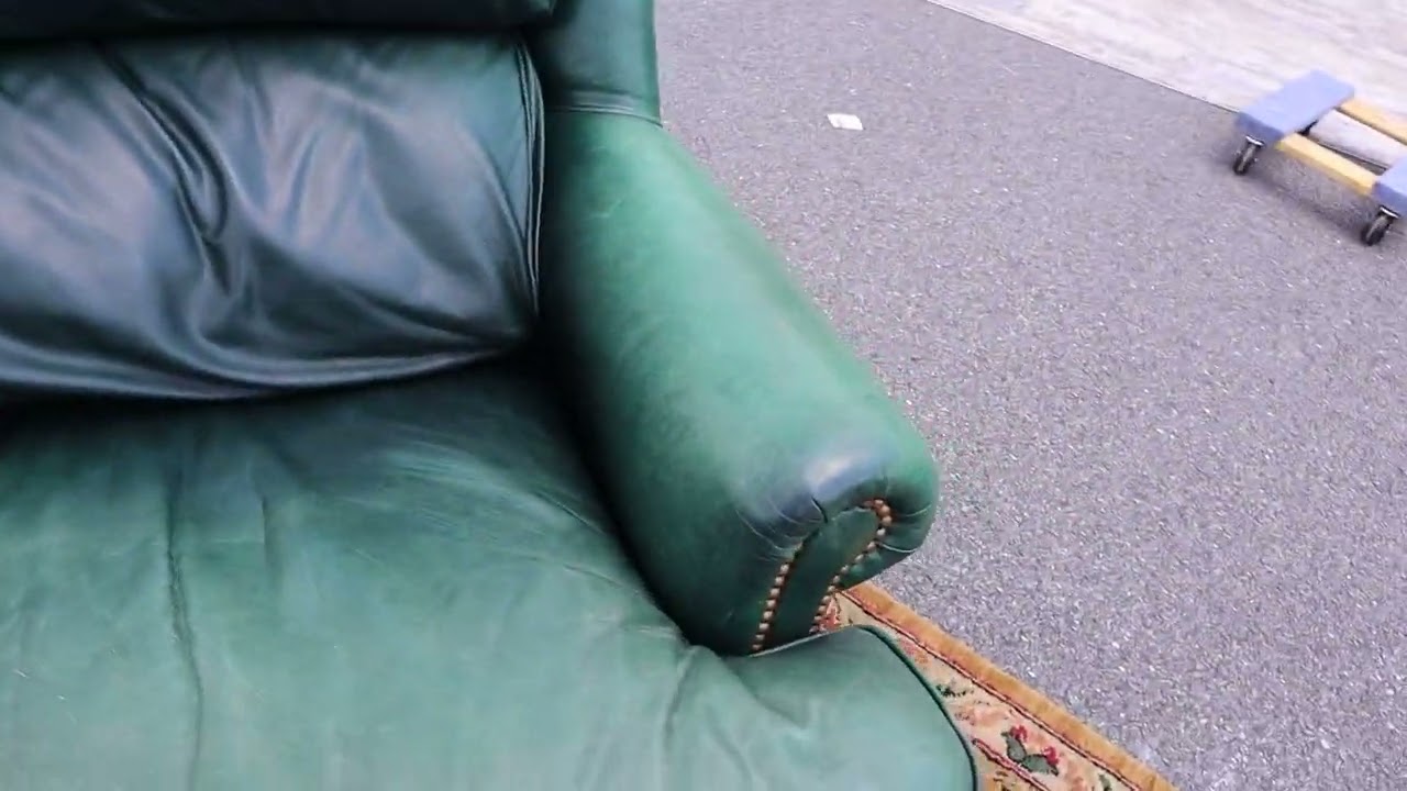 Full Grain Leather Couch by Hancock and Moore