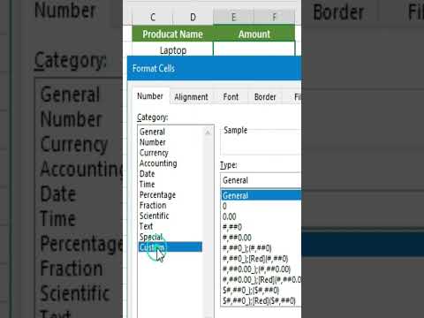How to Add RS Symbol in Amount In excel