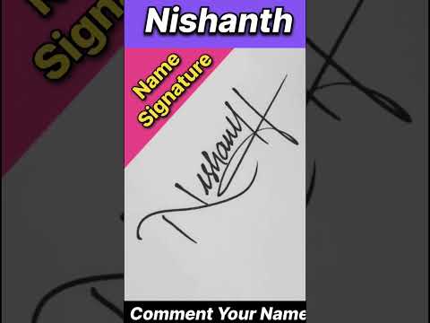 NISHANTH NAME SIGNATURE STYLE || LETTER N SIGNATURE SAMPLE || #ytshorts #shortsfeed #viralvideo