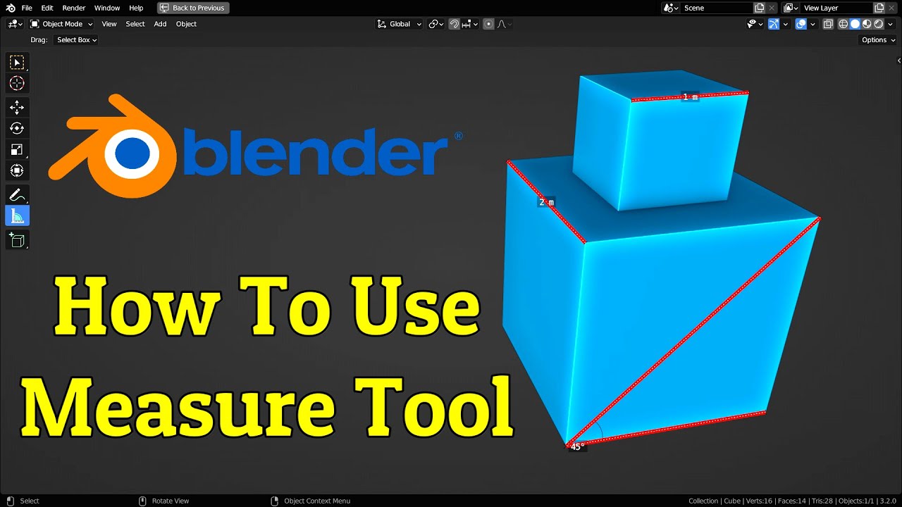 How To Use Measure Tool | Blender 3.2 Tutorial