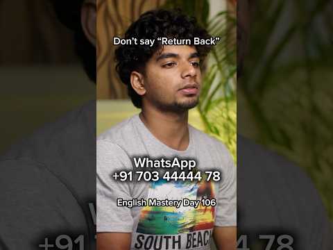 Stop saying “I will return back” | English Grammar | Malayalam Explanation