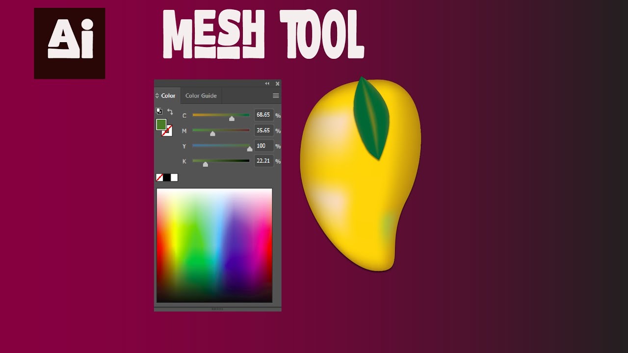 Realistic Mango Vector Design Using Mesh Tool | Adobe Illustrator Tutorial | Adobe Tutero