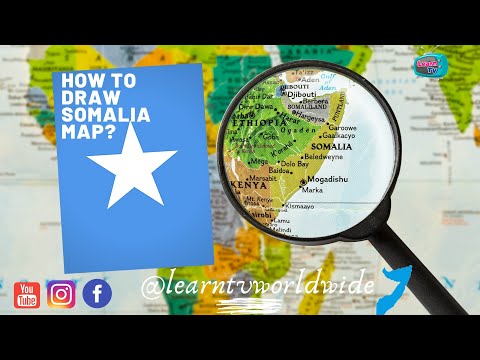 How to draw Somalia Map | How to Colour Somalia Flag