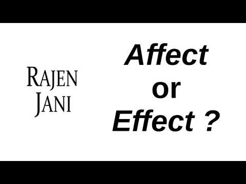 Affect Or Effect?