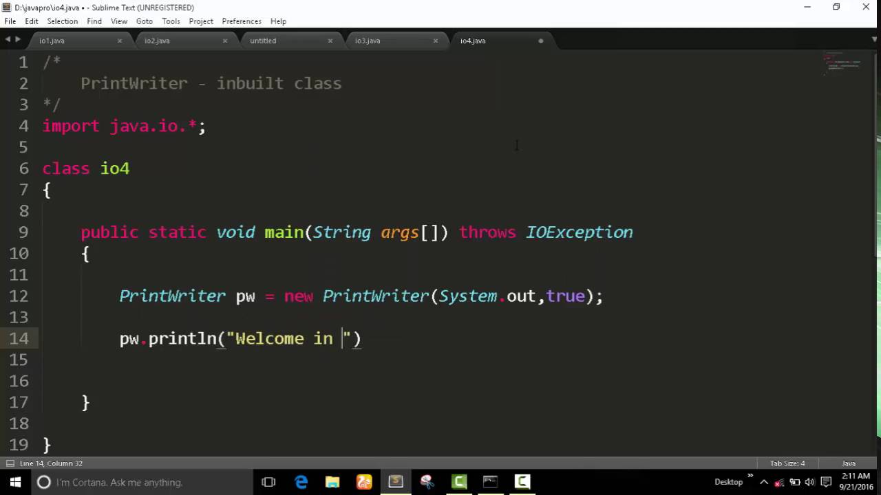 PrintWriter Class : Java Programs