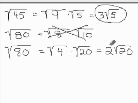 Simplifying Square Roots