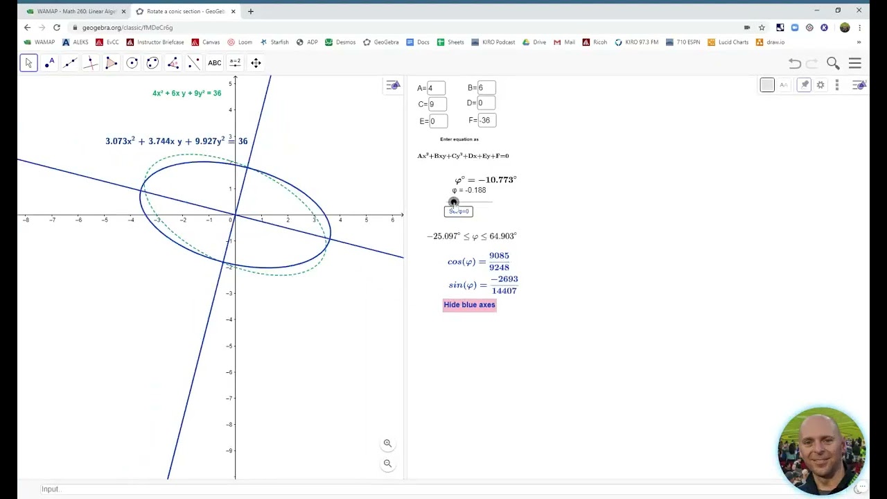 Rotate a conic section   GeoGebra