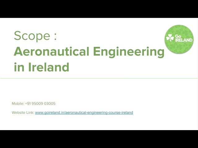 Reasons to do Aeronautical Engineering in Ireland | Scope of ...