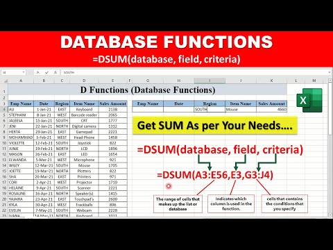 How to use DSUM function in excel | Formula | Database | Excel Tutorial