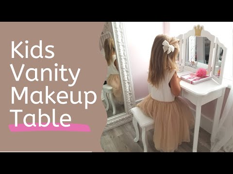 Unleash Your Child's Inner Princess with This Amazing Makeup Vanity Table and Chair Set!