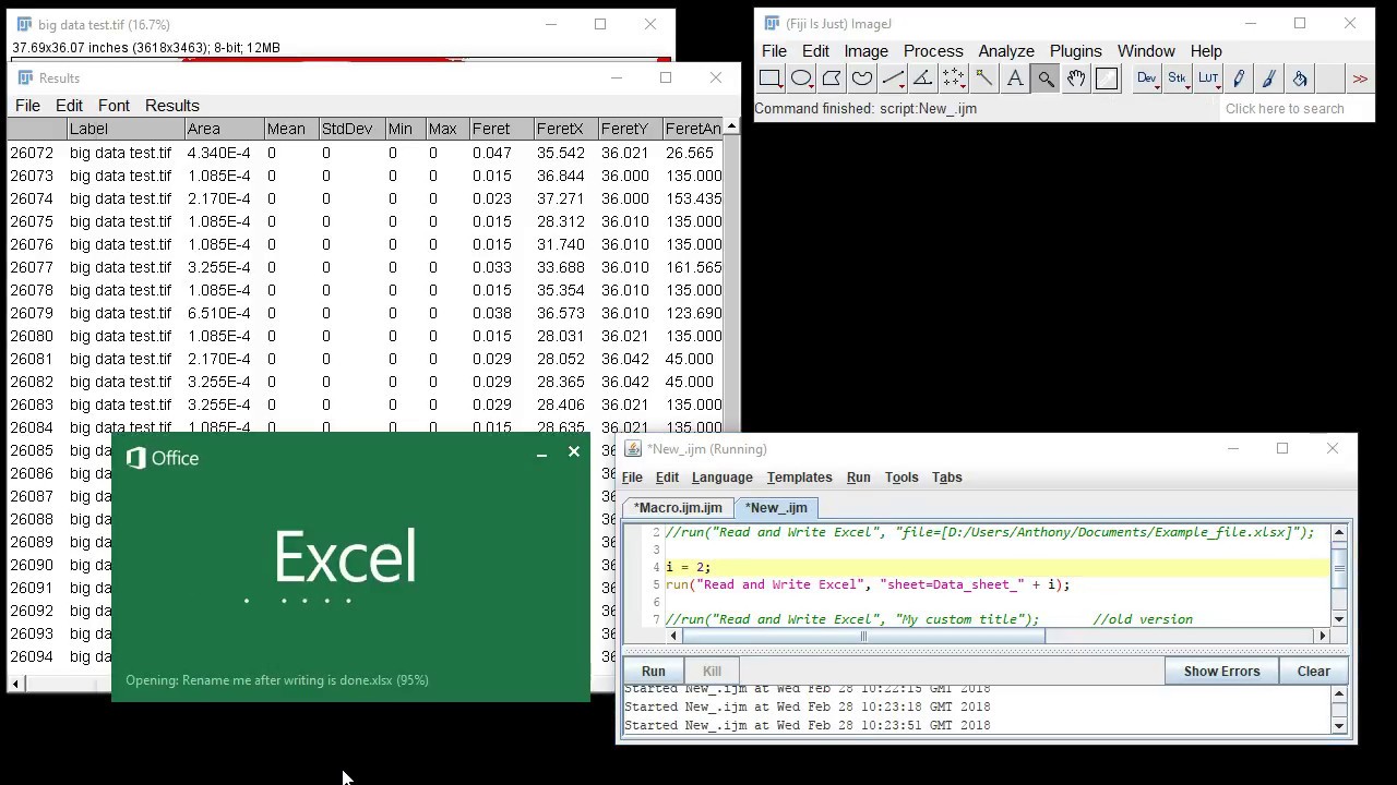 Read and Write Excel Plugin for ImageJ (new version)