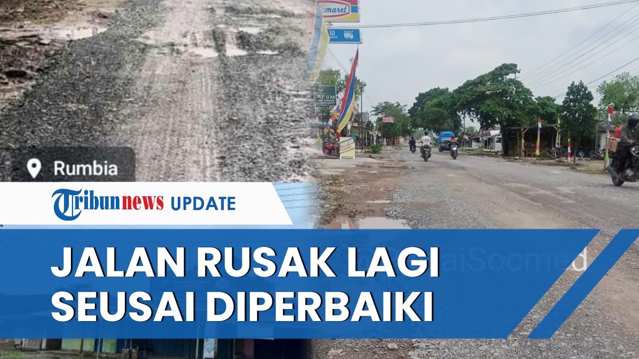 Bertahan Cuma 2 Hari! Jalan di Lampung Tengah yang Dibangun untuk Sambut Jokowi Rusak Lagi ...