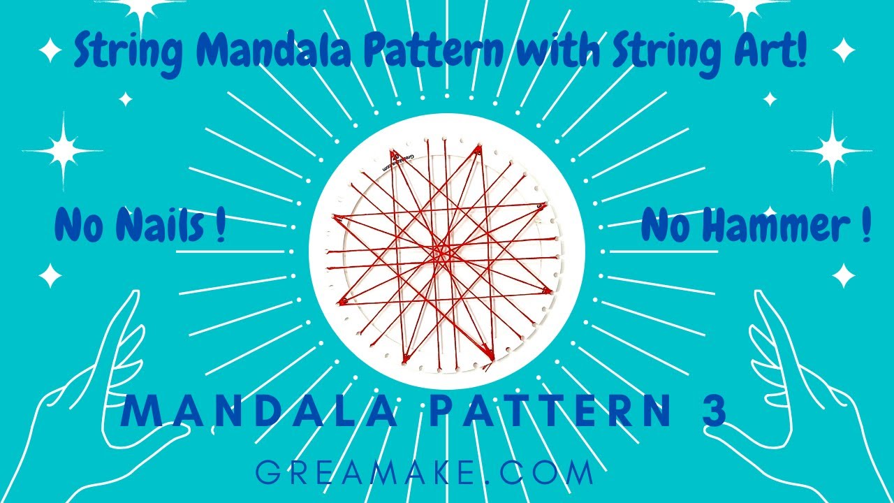 DIY Simple MANDALA Pattern 3 String Art without Nails and Hammer ! Math STEM Activity Tutorial