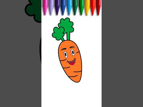 How to Draw a Carrot ๐ฅ for kids and toddlers - DrawColor #carrot #vegetables #drawingforkids