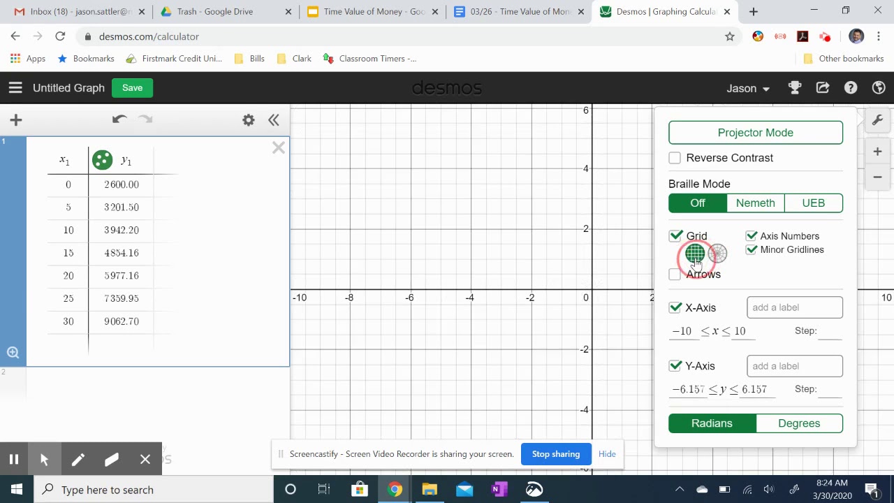 Creating a Scatter Plot using Desmos