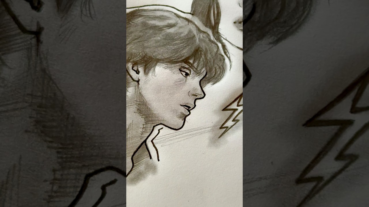 Rough lines, soft expressions ⚡️💕#sketch #aestheic #sketchbook #artist #love #relatable #couple