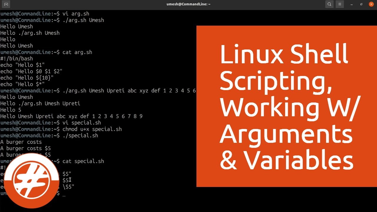 019 - Shell Scripting #01 | Introduction To Shell Scripting | Working With Arguments And Variables