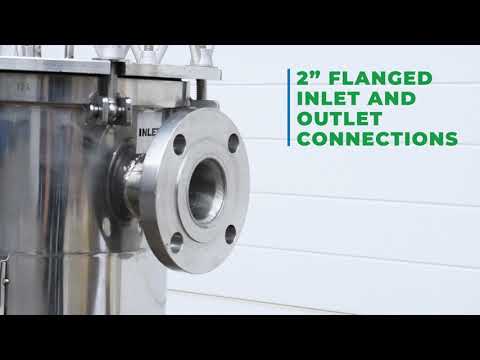 PRM #2 304 Stainless Steel Bag Filter Housing, 2 Inch Flange In/Side Outlet-150 psi