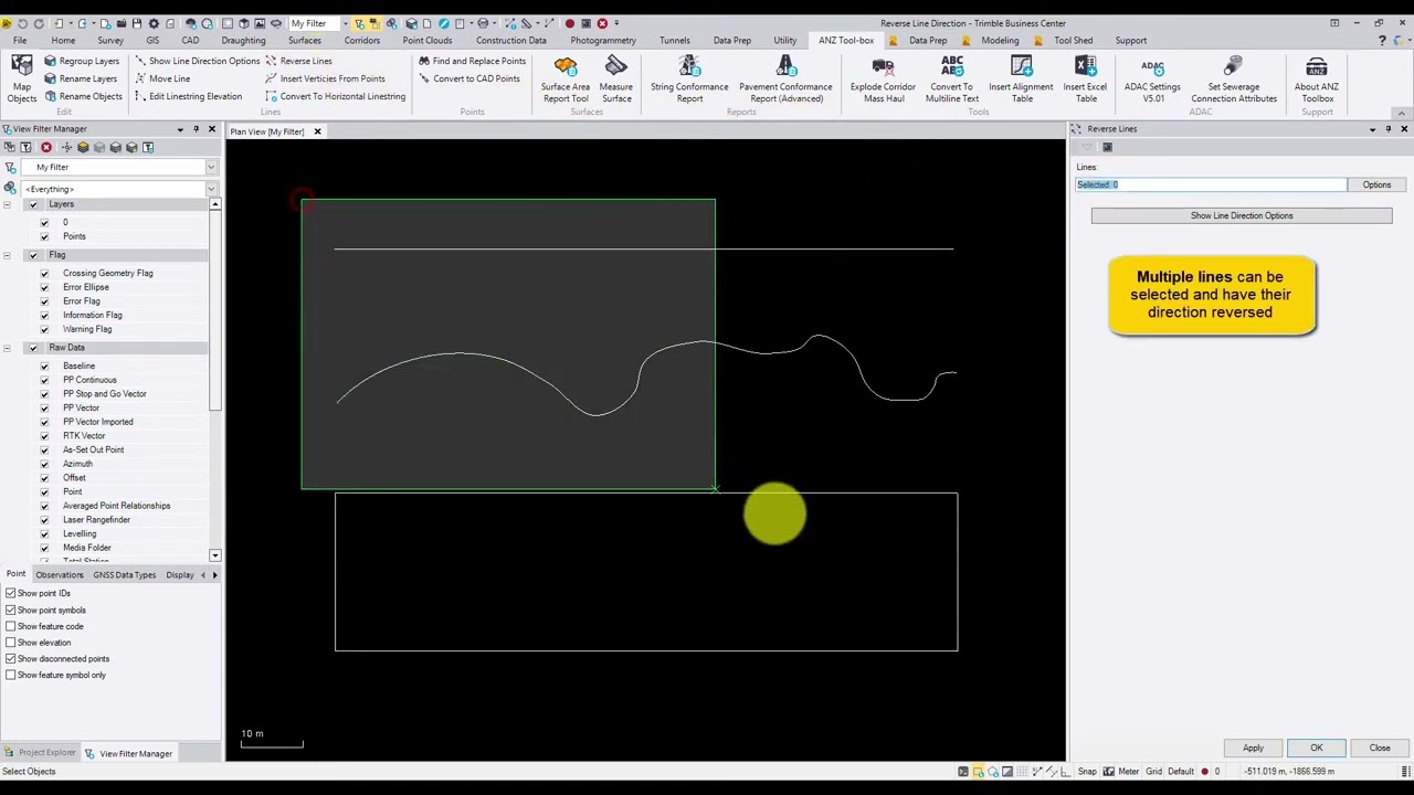 Trimble Business Center - Reverse Line Direction V1.1