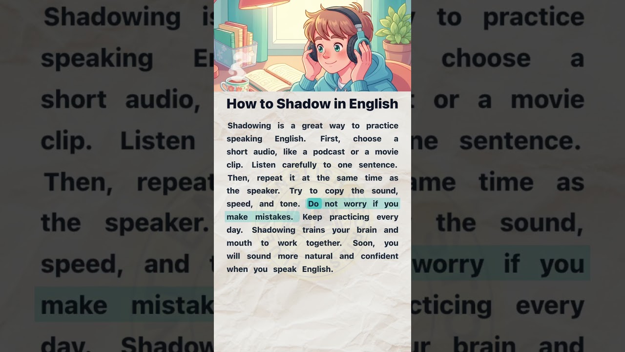 How to Shadow in English 🎧 | Easy Speaking Practice #shadowing  #speakingpractice  #englishstory