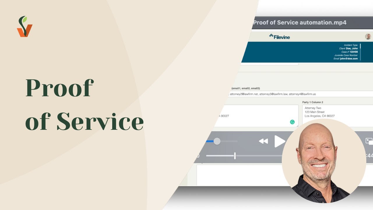Automate the Proof of Service or Certificate of Service inside Filevine