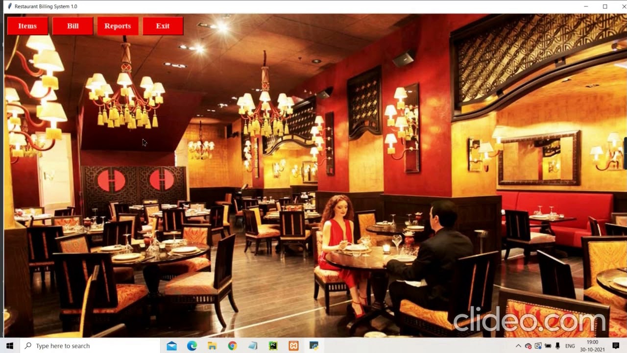 Restaurant Billing System (Using Python Tkinter and MySQL)