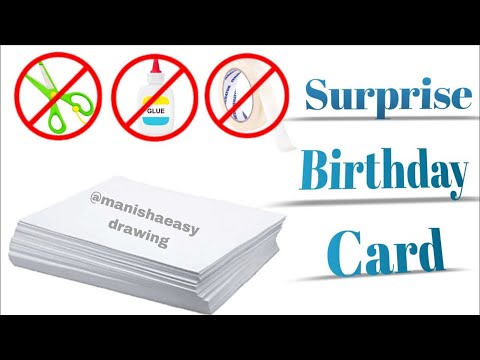 Diy cute birthday card idea/Handmade suprise Birthday greeting card/ viral birthday card easy #art