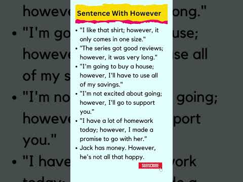 Sentence With However. #shorts #englishspeaking