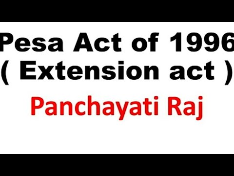 INDIAN POLITY: PESA Act 1996 for all competitive examination